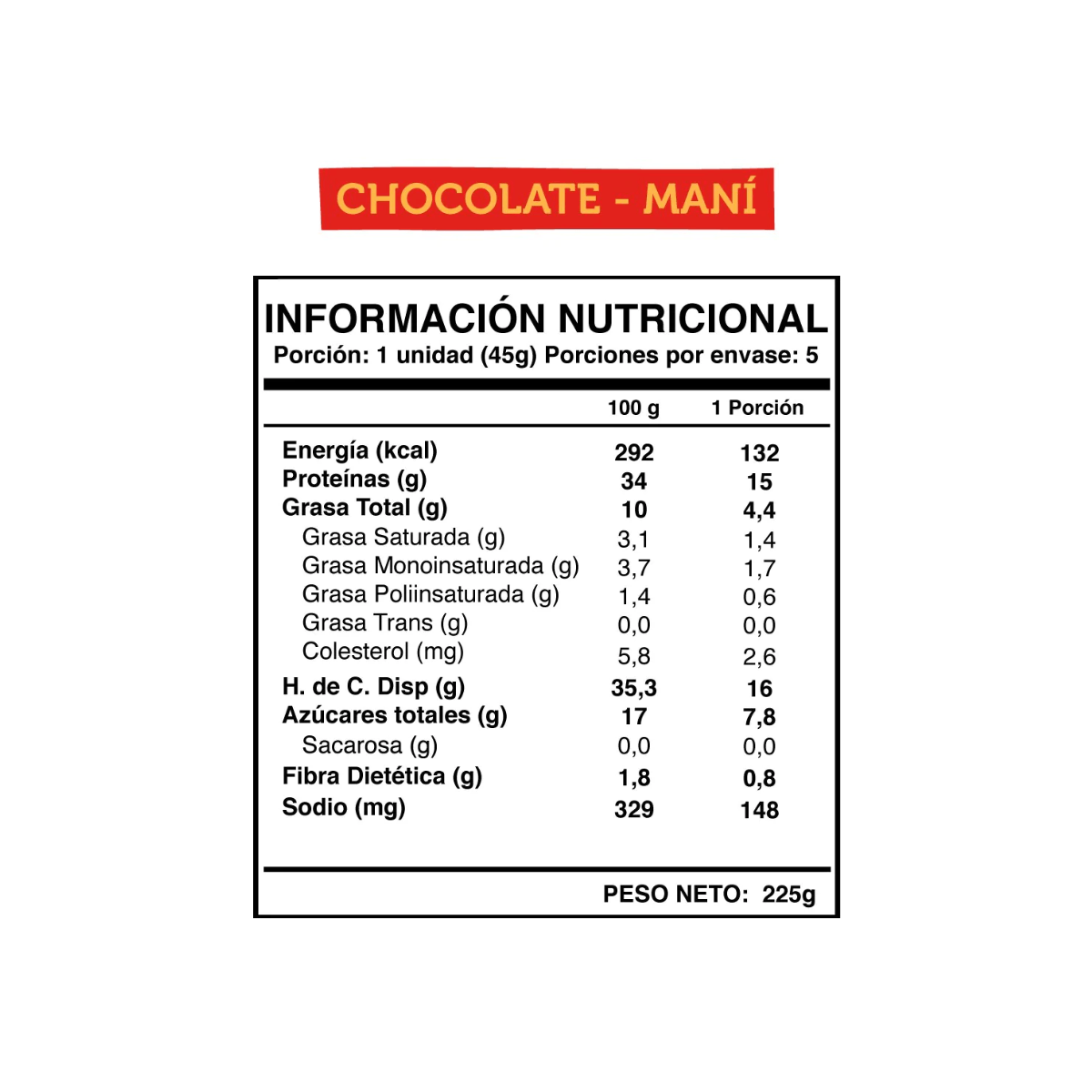 BARRA ENERGETICA CHOCOLATE CON MANI WILD PROTEIN 45GR