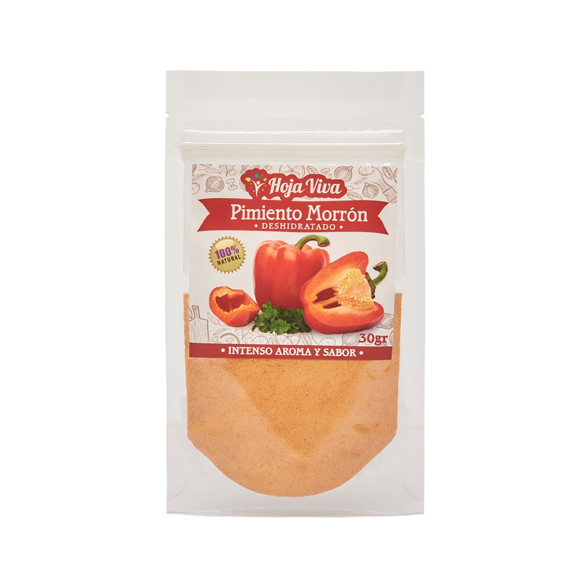 HOJA VIVA PIMIENTO MORRON DESHIDRATADO EN BOLSA 30GR